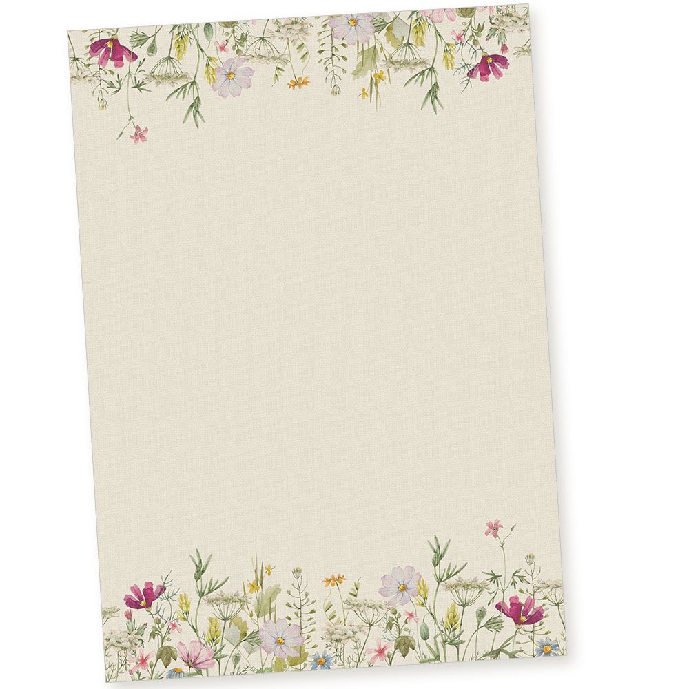 Wildblumen Briefpapier Blumen Natur 250 Blatt DIN A4 beidseitig Vintage
